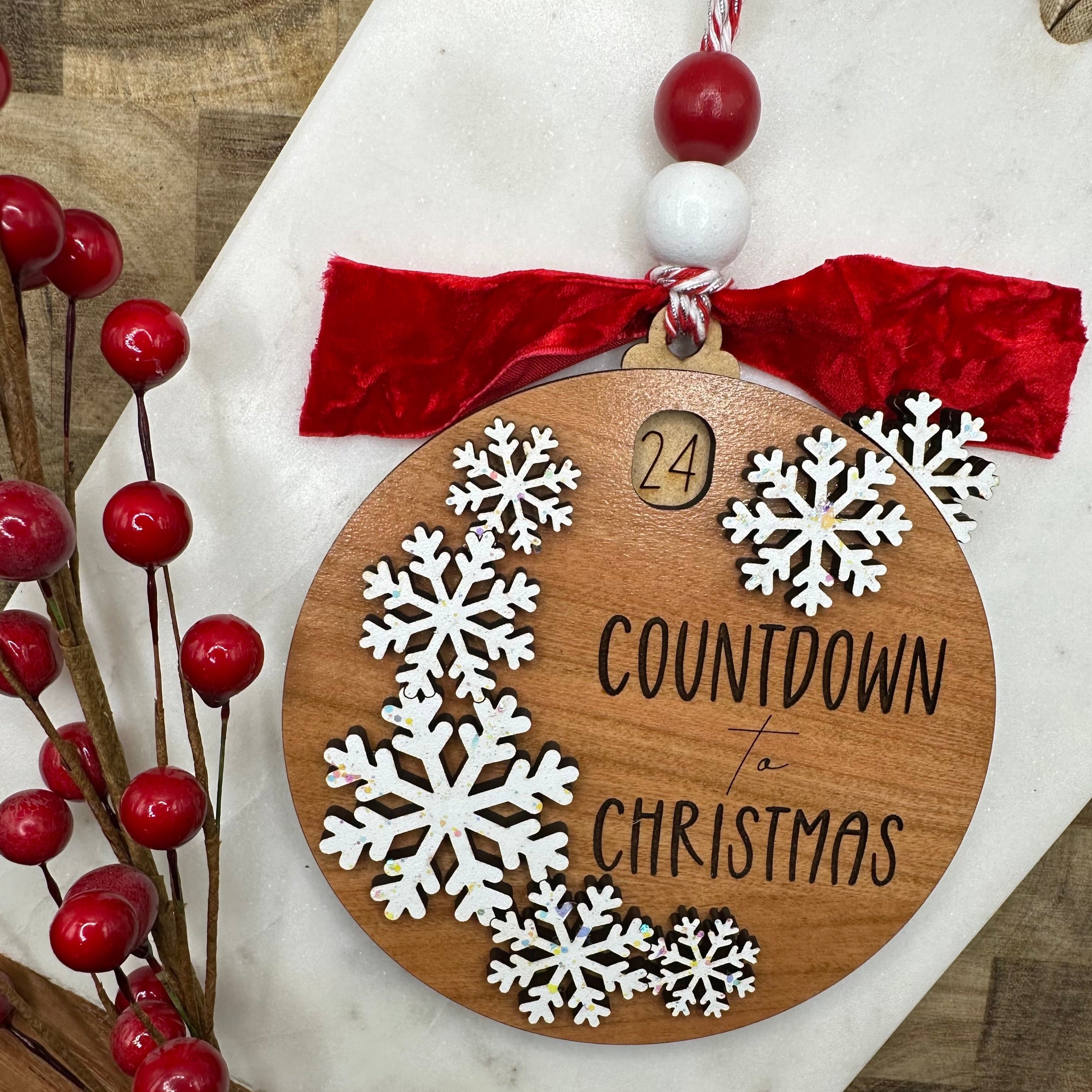 Christmas Countdown interactive ornament- two colors available ...